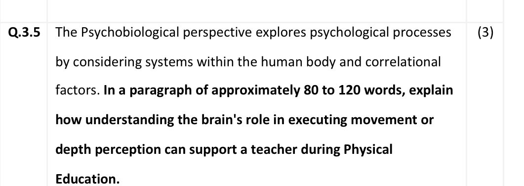 Q.3.5 The Psychobiological perspective