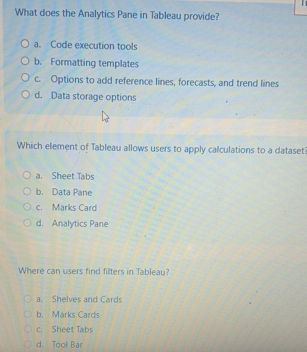 What does the Analytics Pane in Tableau | StudyX