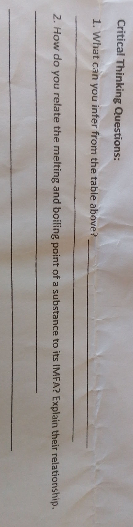 1. What can you infer from the table above? | StudyX