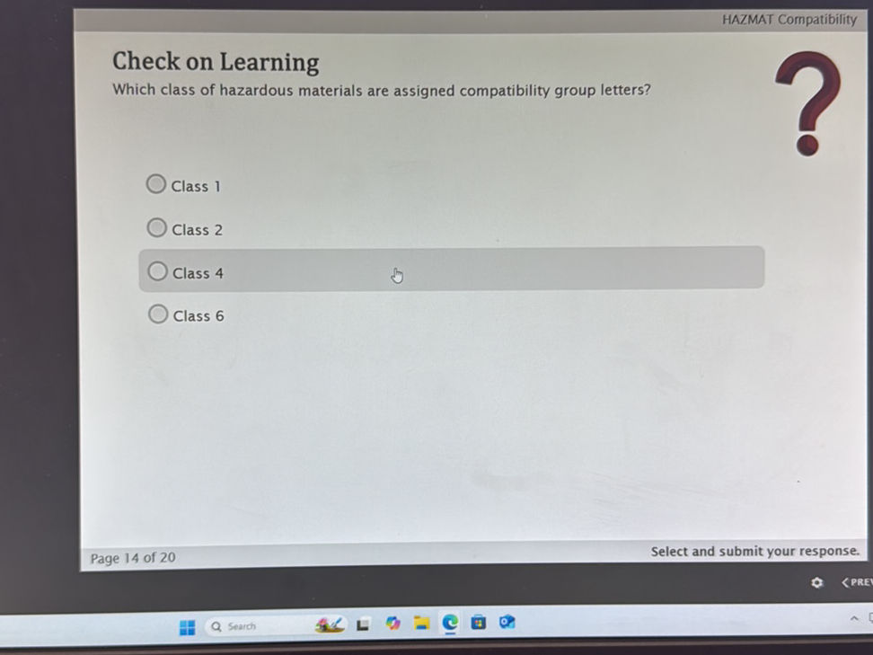 Which class of hazardous materials are