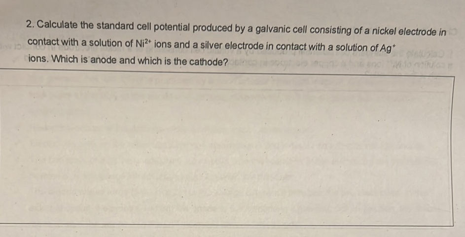 2. Calculate the standard cell potential | StudyX