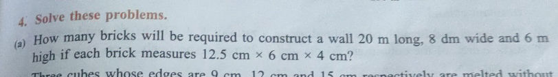 4. Solve these problems. (a) How many bricks | StudyX
