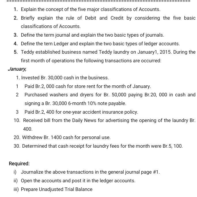 1. Explain the concept of the five major | StudyX