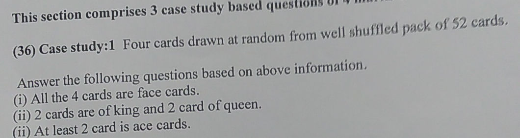 This section comprises 3 case study based | StudyX