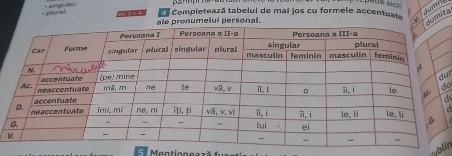 4 Completează tabelul de mai jos cu formele | StudyX