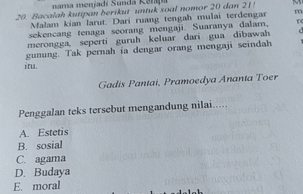 20. Bacalah kutipan berikut untuk soal nomor | StudyX