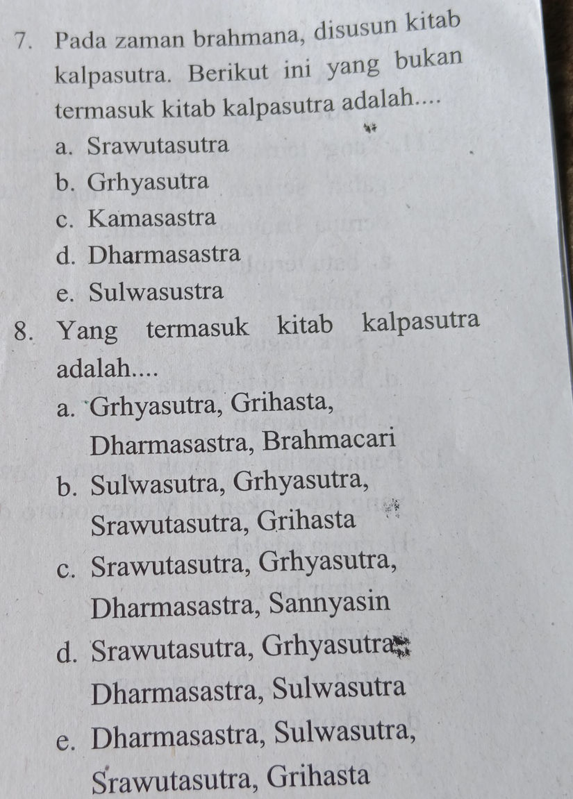 Pada zaman brahmana, disusun kitab
