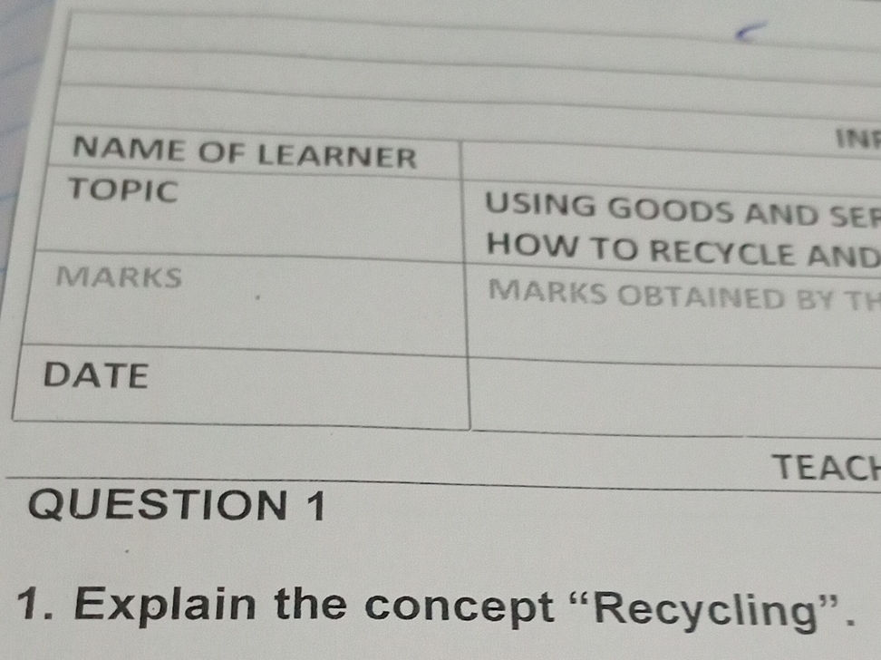 QUESTION 1 1. Explain the concept | StudyX