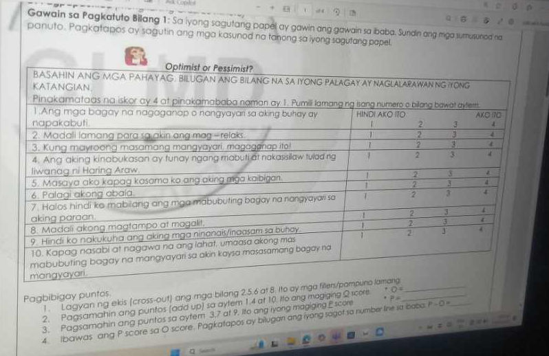 Gawain sa Pagkatuto Bilang 1: Sa iyong | StudyX