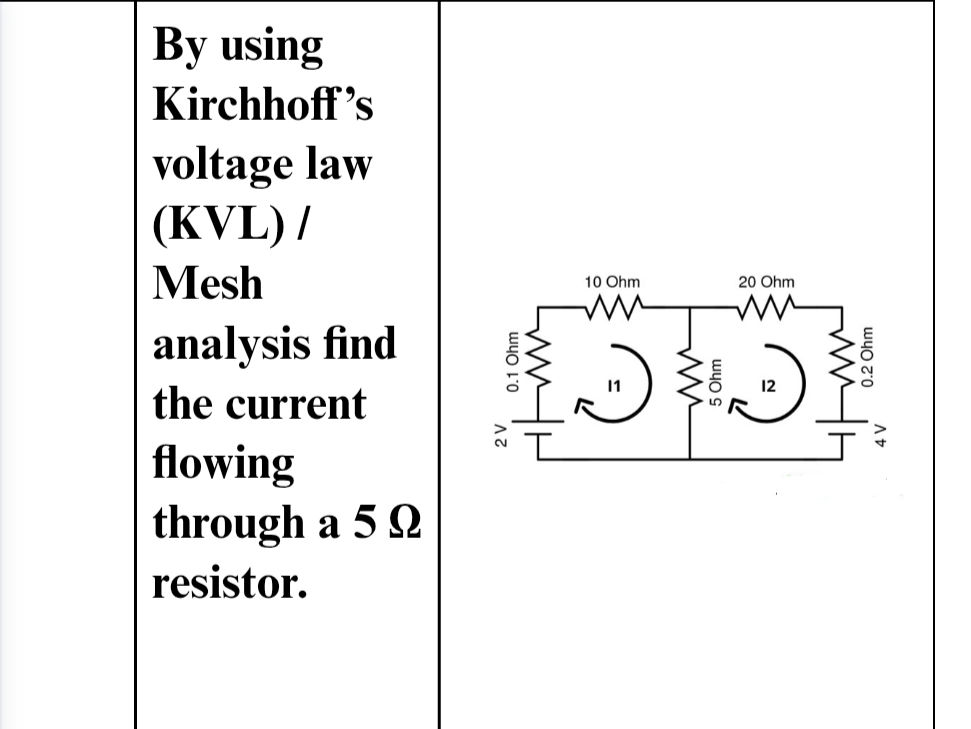 By using Kirchhoff's voltage law (KVL) / | StudyX