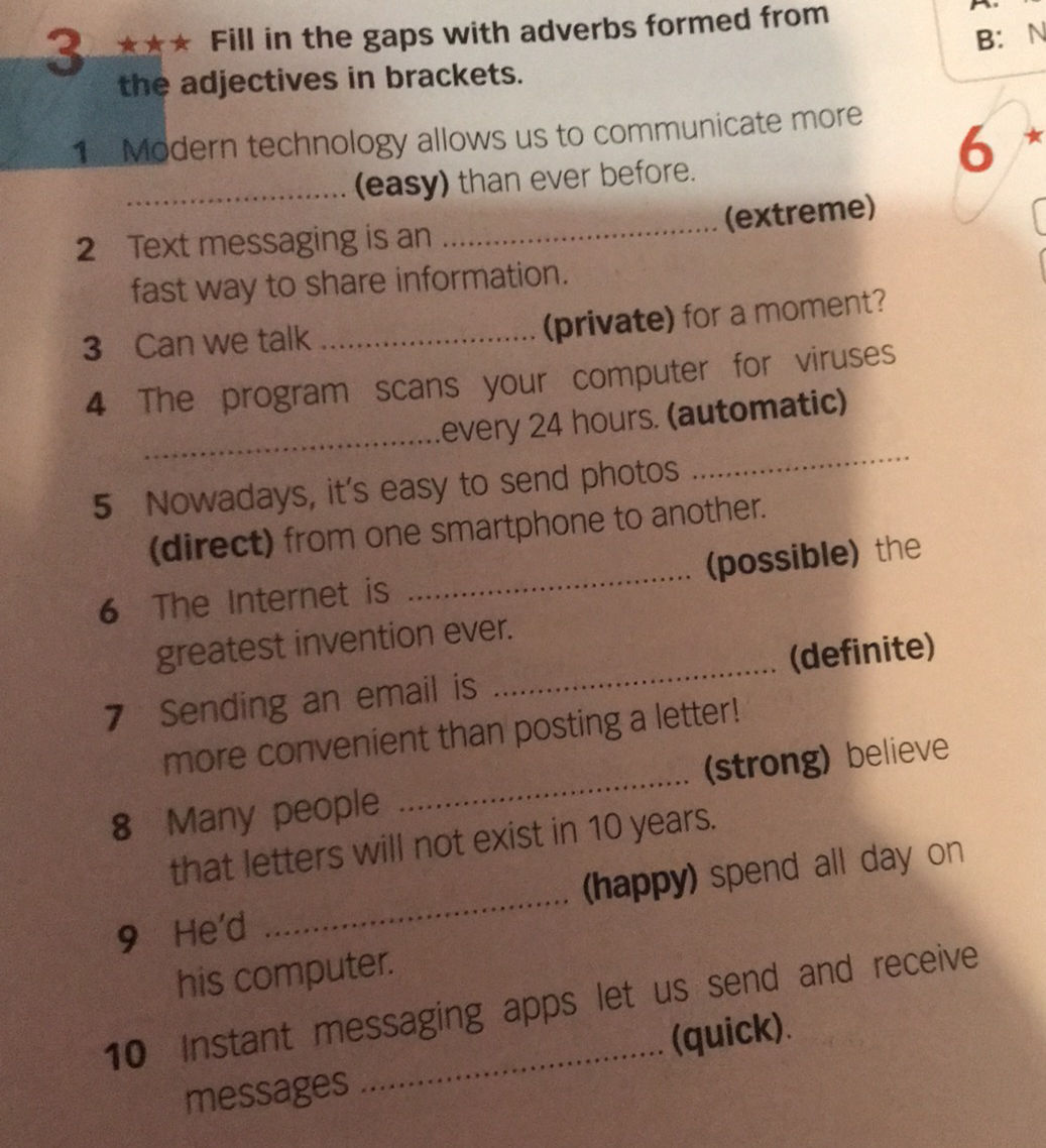 3 *** Fill in the gaps with adverbs formed | StudyX