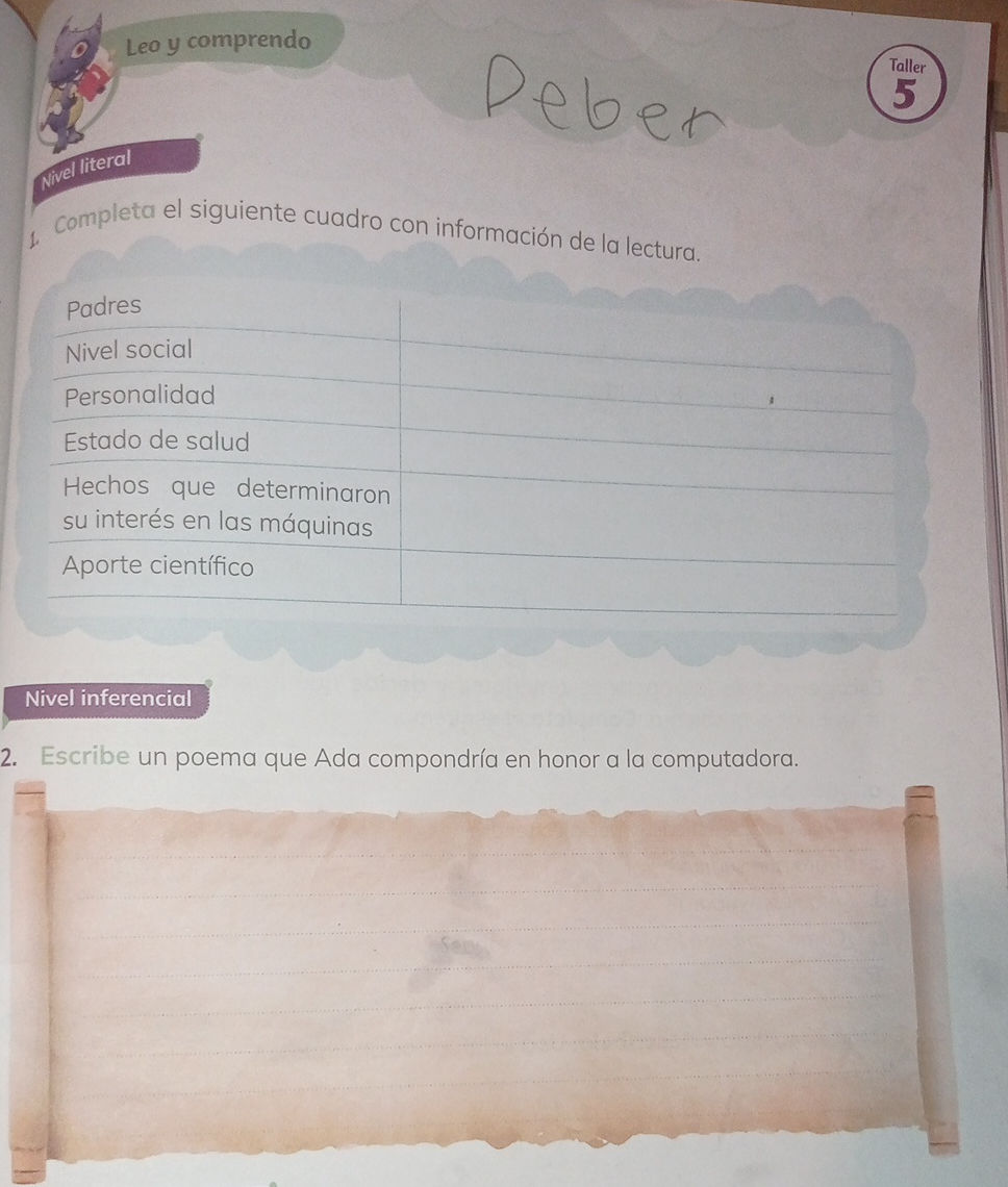 1. Completa el siguiente cuadro con | StudyX