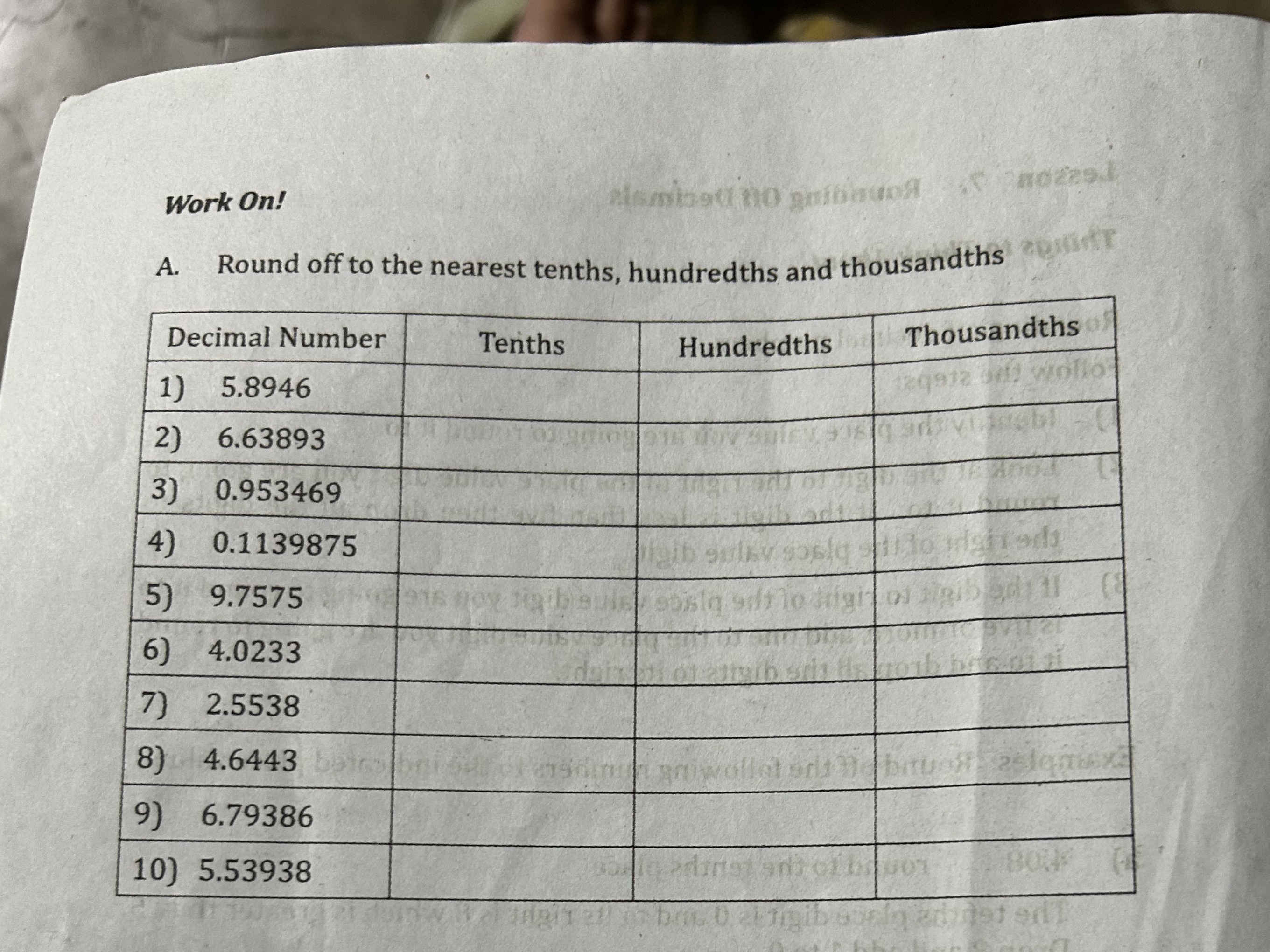 A. Round off to the nearest tenths, | StudyX