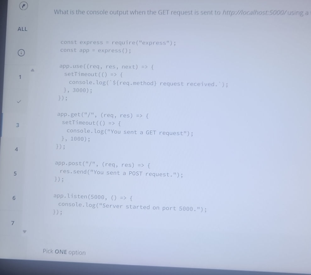 What is the console output when the GET | StudyX