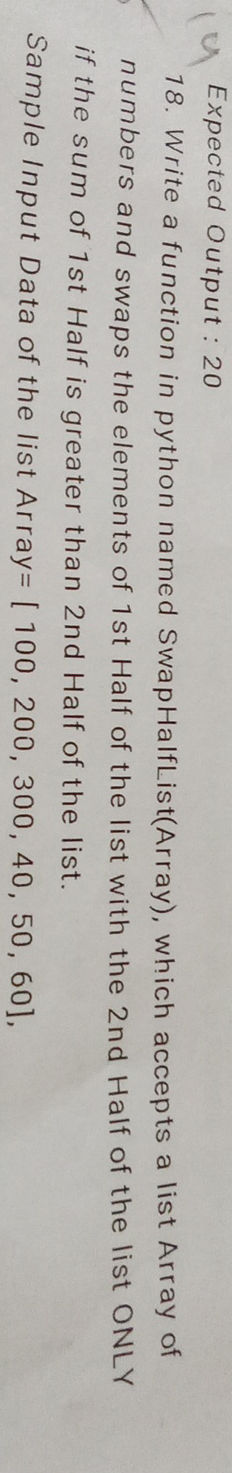 18. Write a function in python named | StudyX