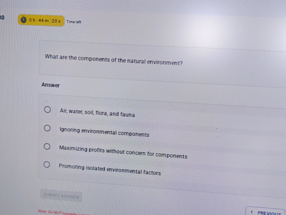 What are the components of the natural | StudyX