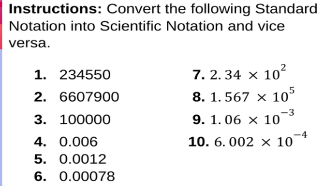 Instructions: Convert the following Standard | StudyX