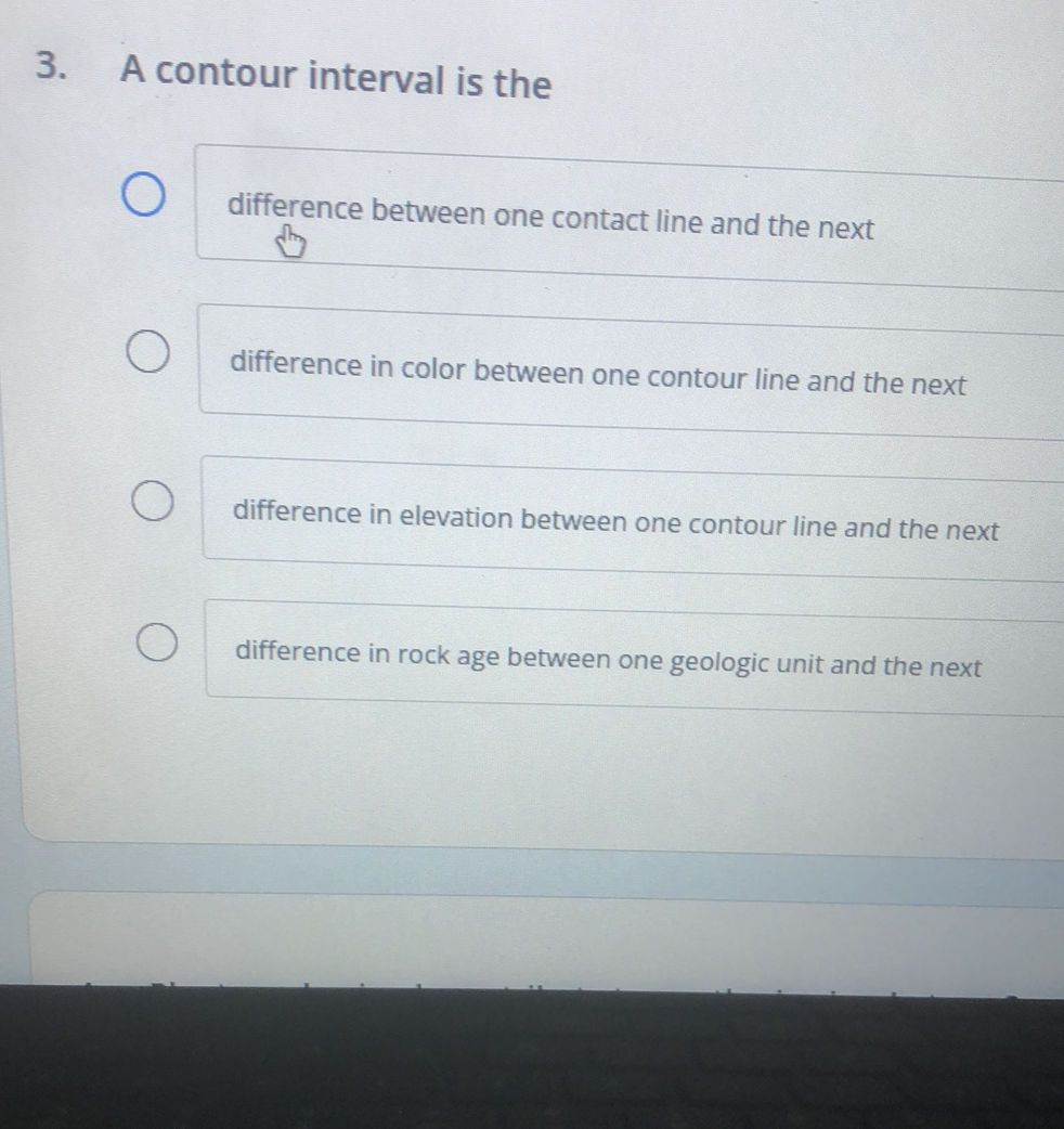 3. A contour interval is the difference | StudyX