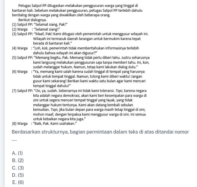 Berdasarkan strukturnya, bagian permintaan | StudyX