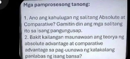 Mga pamprosesong tanong: 1. Ano ang | StudyX