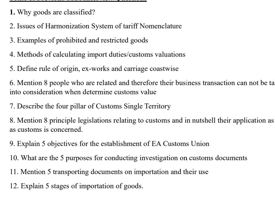 1. Why goods are classified? 2. Issues of | StudyX
