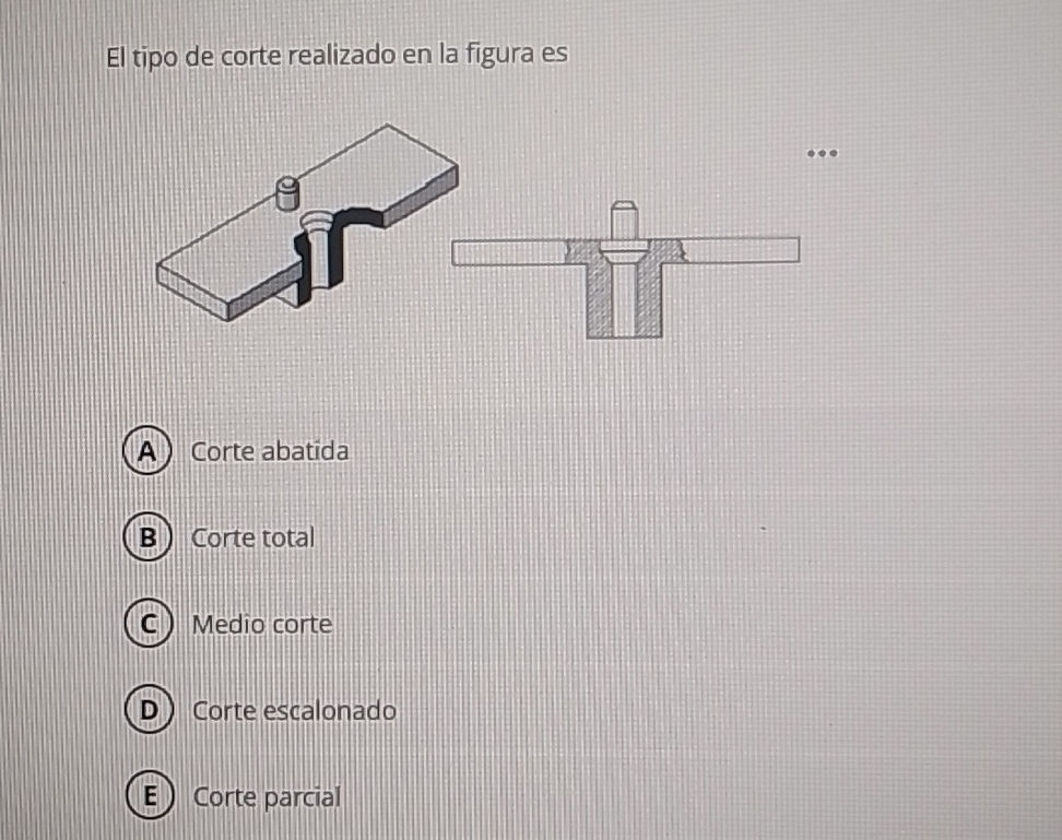 El tipo de corte realizado en la figura es