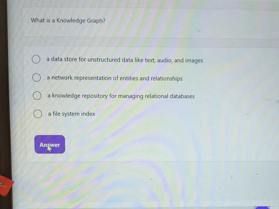 What is a Knowledge Graph? a data store for | StudyX