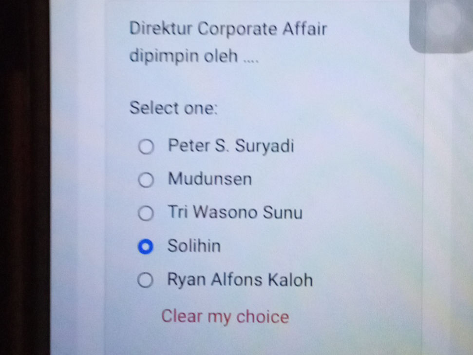 Direktur Corporate Affair dipimpin oleh .... | StudyX