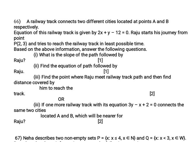 66) A railway track connects two different | StudyX