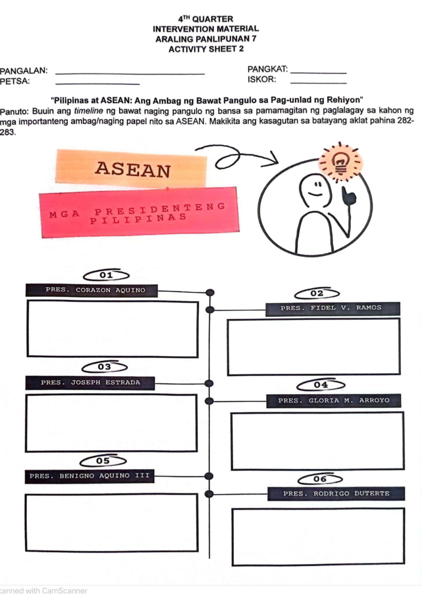 PANGALAN: PETSA: "Pilipinas at ASEAN: Ang | StudyX
