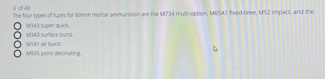 The four types of fuzes for 60mm mortar | StudyX