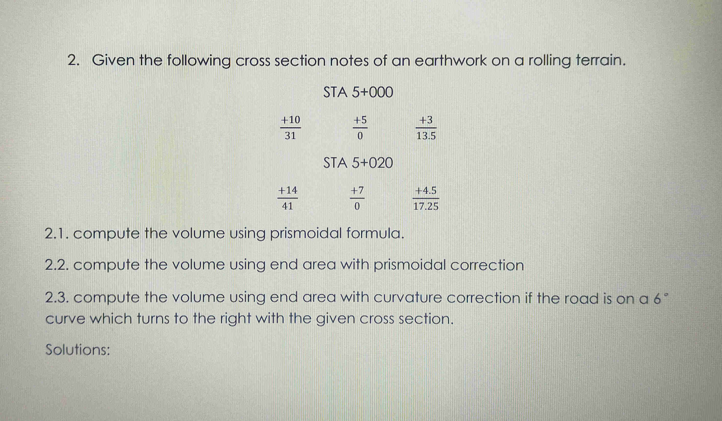2. Given the following cross section notes | StudyX