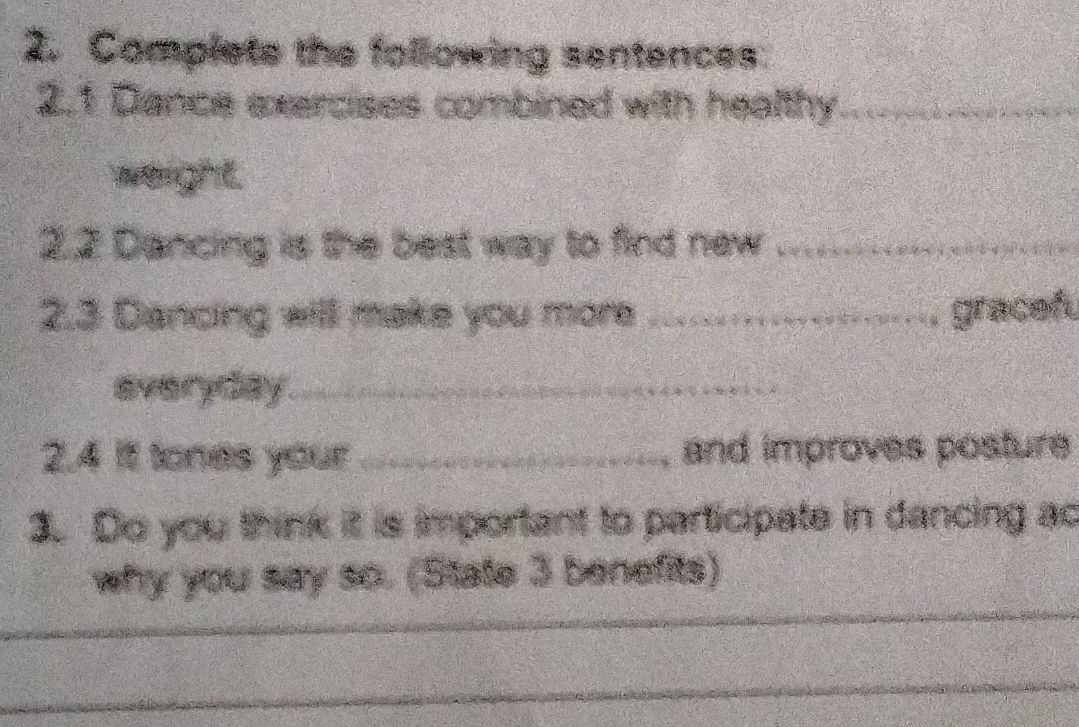 2. Complete the following sentences: 2.1 | StudyX