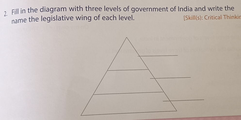 2. Fill in the diagram with three levels of | StudyX