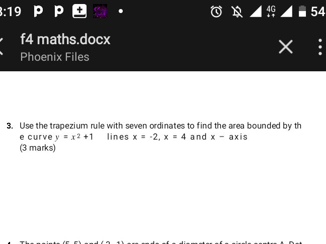 3. Use the trapezium rule with seven | StudyX