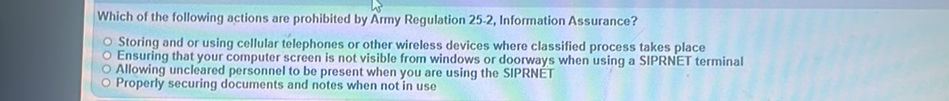 Which of the following actions are