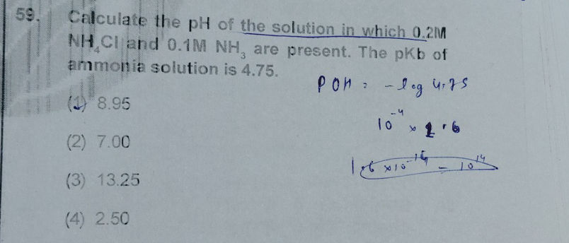 Calculate the pH of the solution in which | StudyX