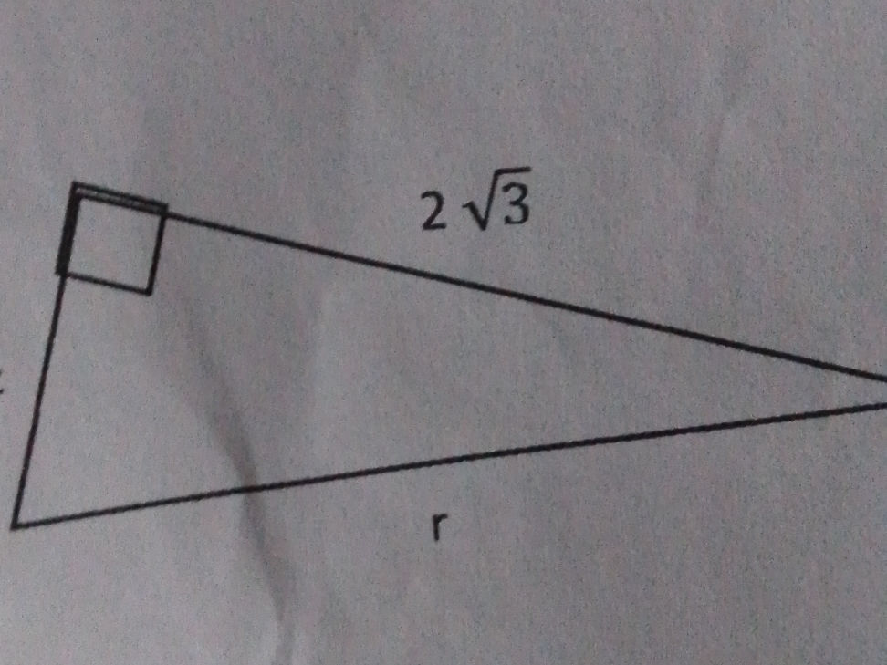 The image shows a right triangle with one | StudyX