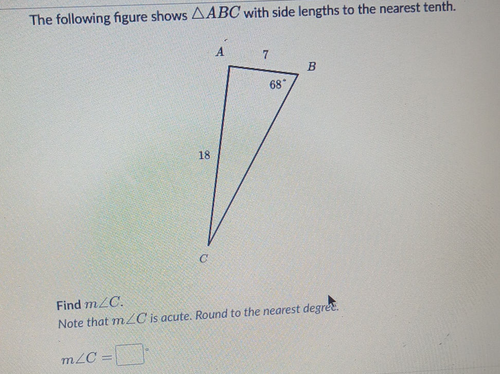 The following figure shows $ ABC$ with side