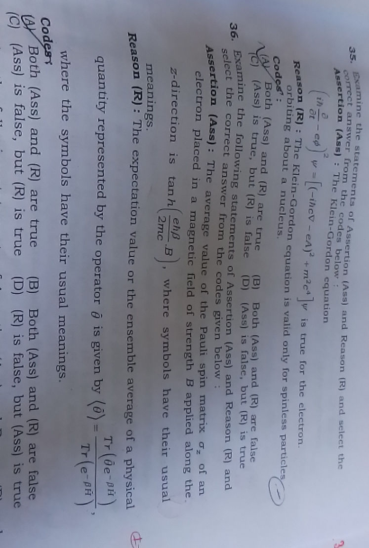 35. Examine the statements of Assertion | StudyX