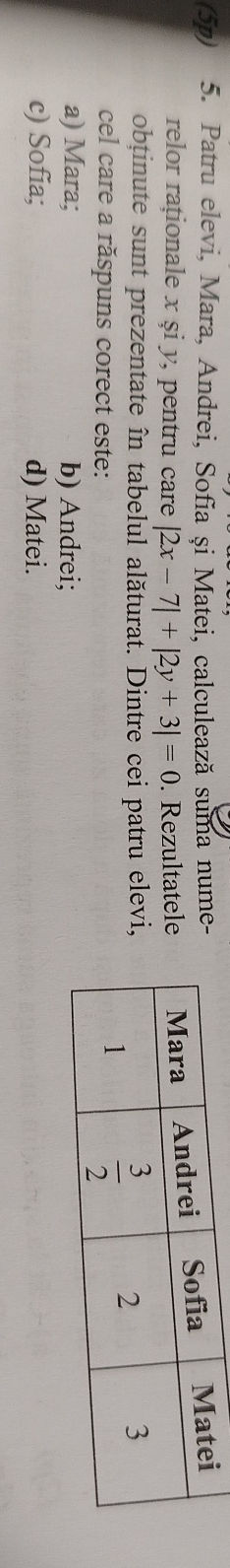 5. Patru elevi, Mara, Andrei, Sofia și | StudyX