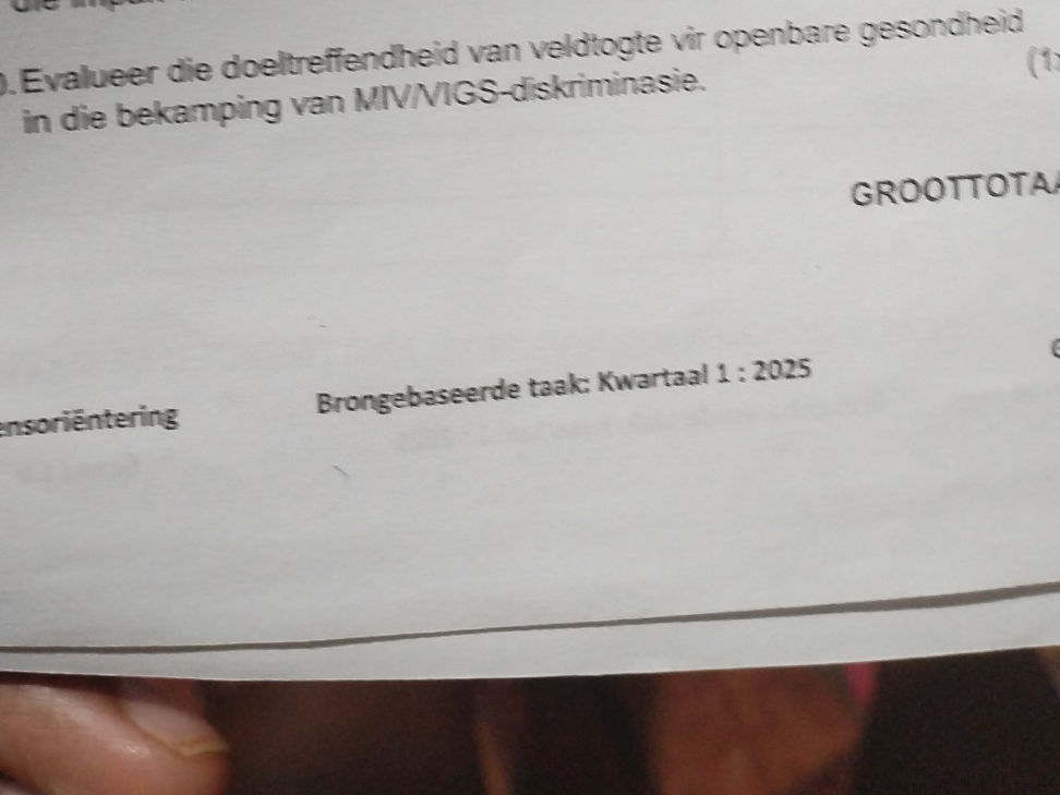 D. Evalueer die doeltreffendheid van | StudyX