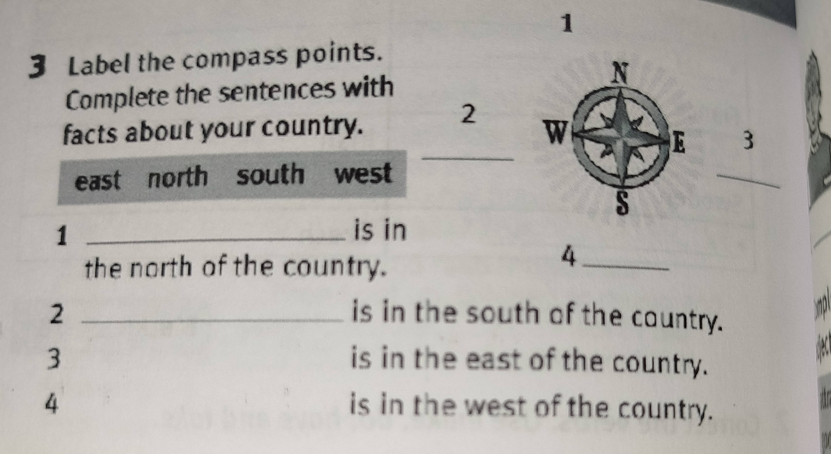 3 Label the compass points. Complete the | StudyX