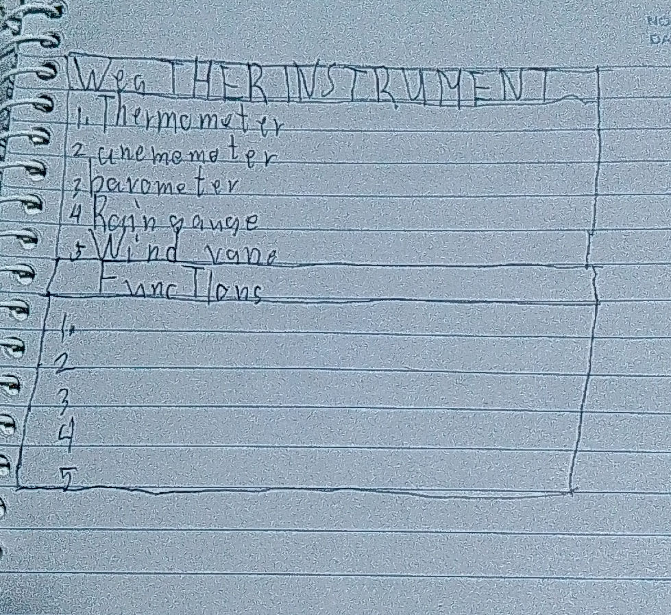 WEATHER INSTRUMENT 1. Thermometer 2. | StudyX