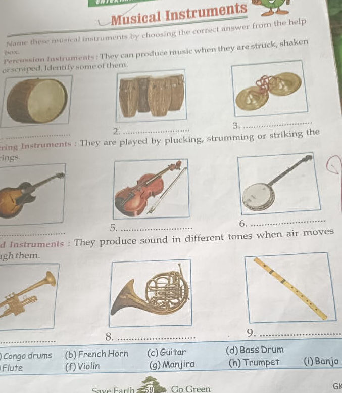Name these musical instruments by choosing | StudyX