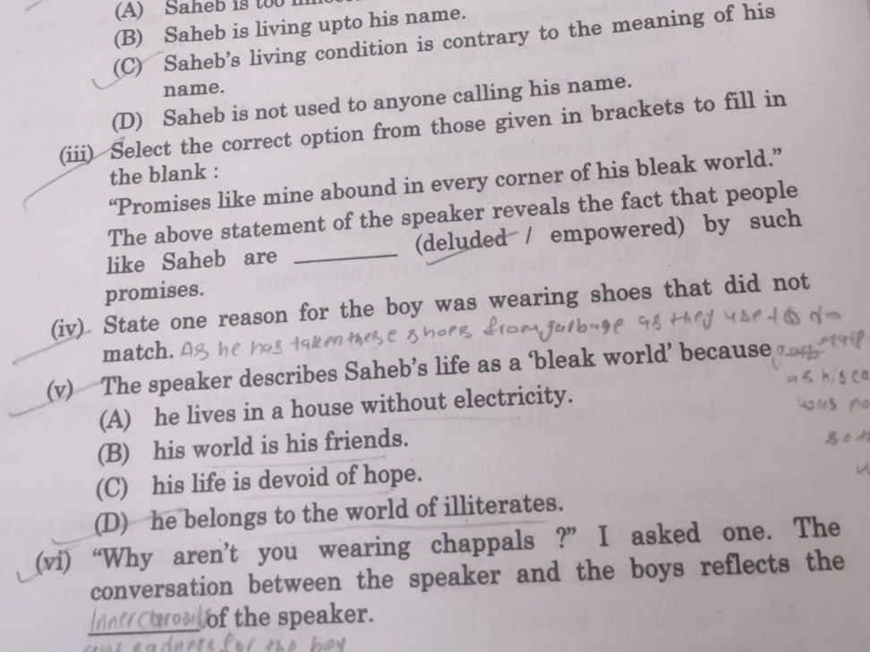 (iii) Select the correct option from those | StudyX