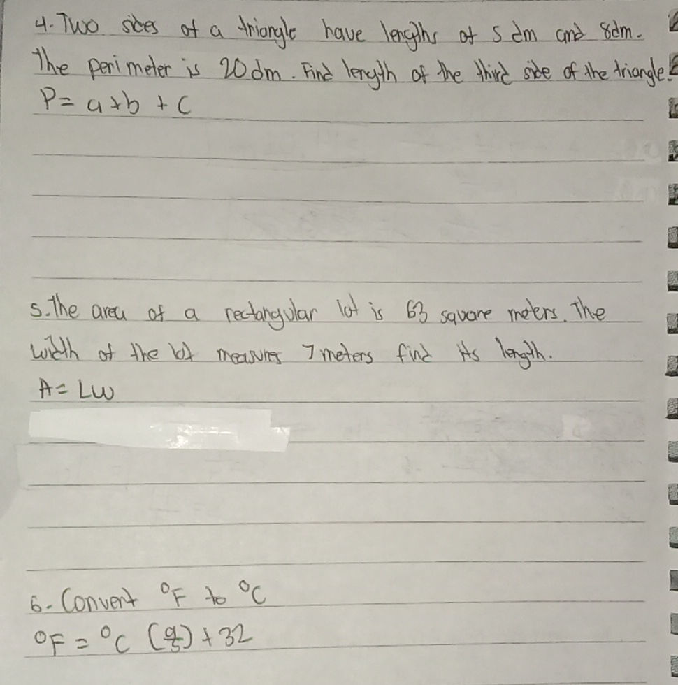 4. Two sides of a triangle have lengths of 5 | StudyX