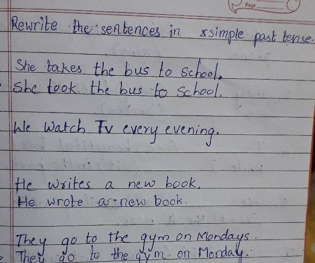 Rewrite the sentences in simple past tense. | StudyX