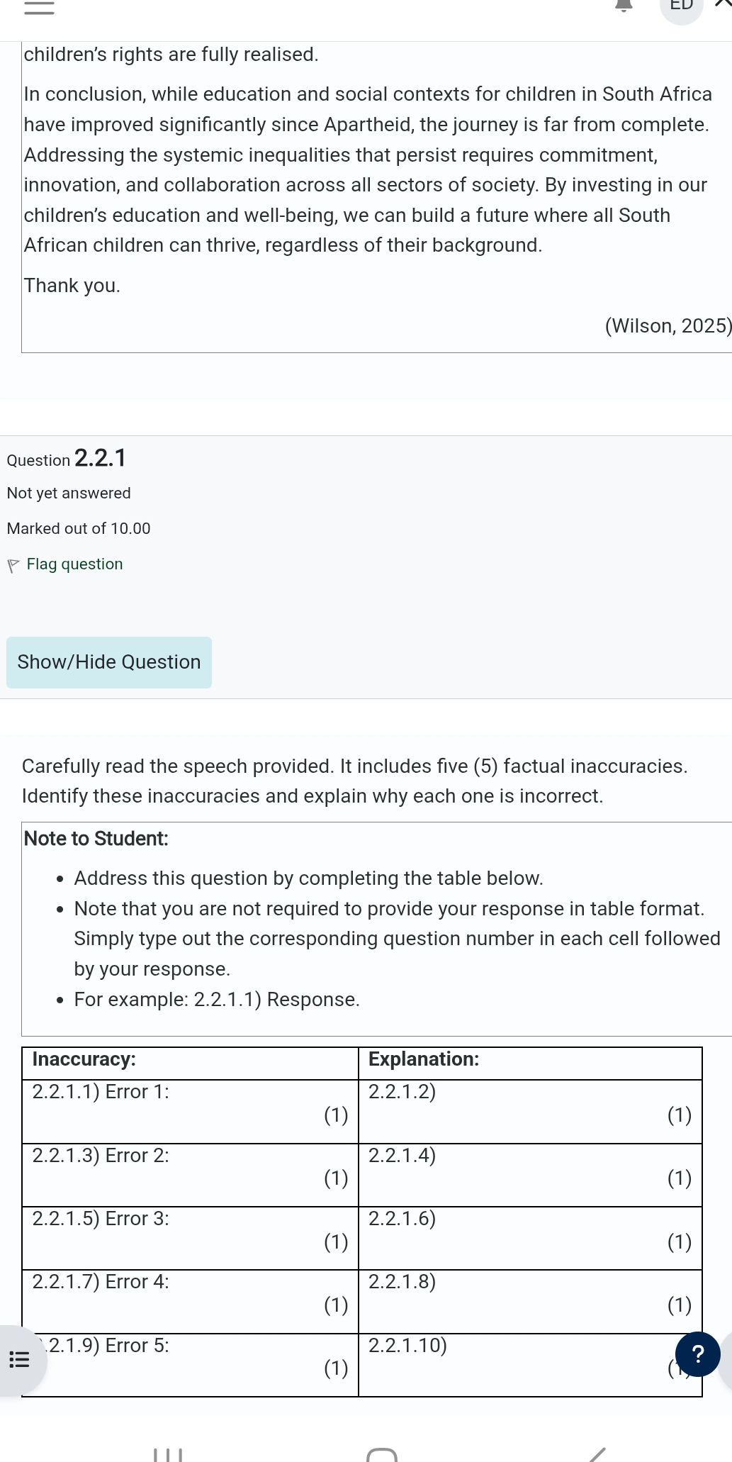 Carefully read the speech provided. It | StudyX