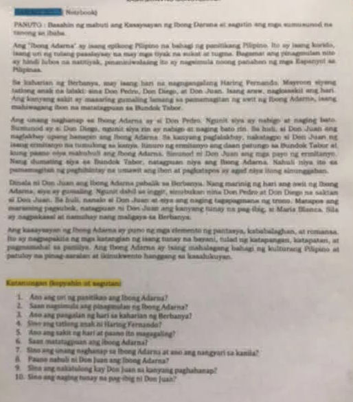 1. Ano ang uri ng panitikan ang Ibong | StudyX